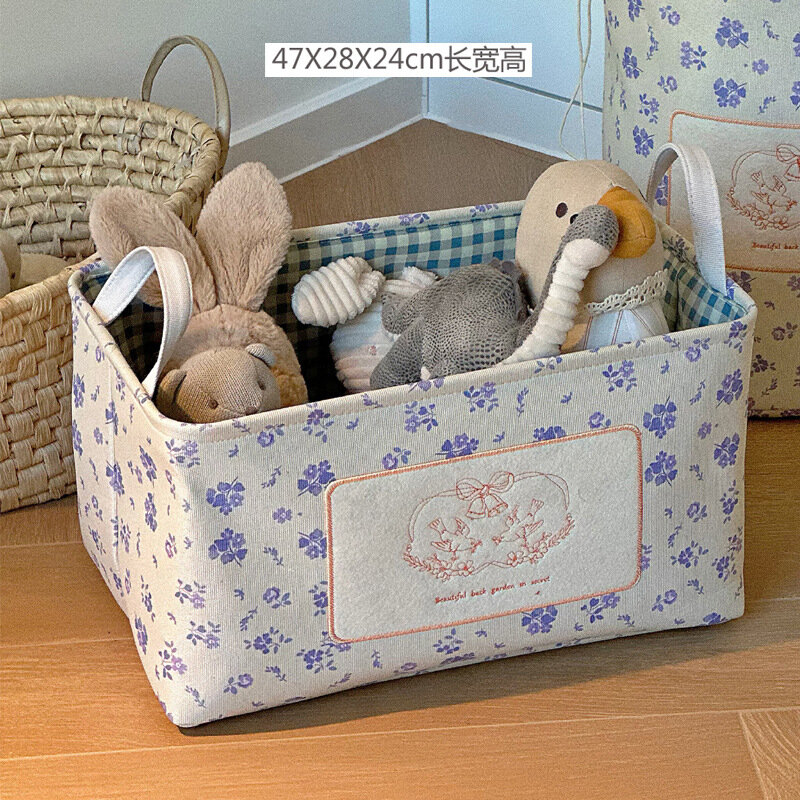 Ручная вышивка на ткани, настольная корзина для хранения, корзина для закусок, коробка для хранения в машине, складная корзина для хранения макарон