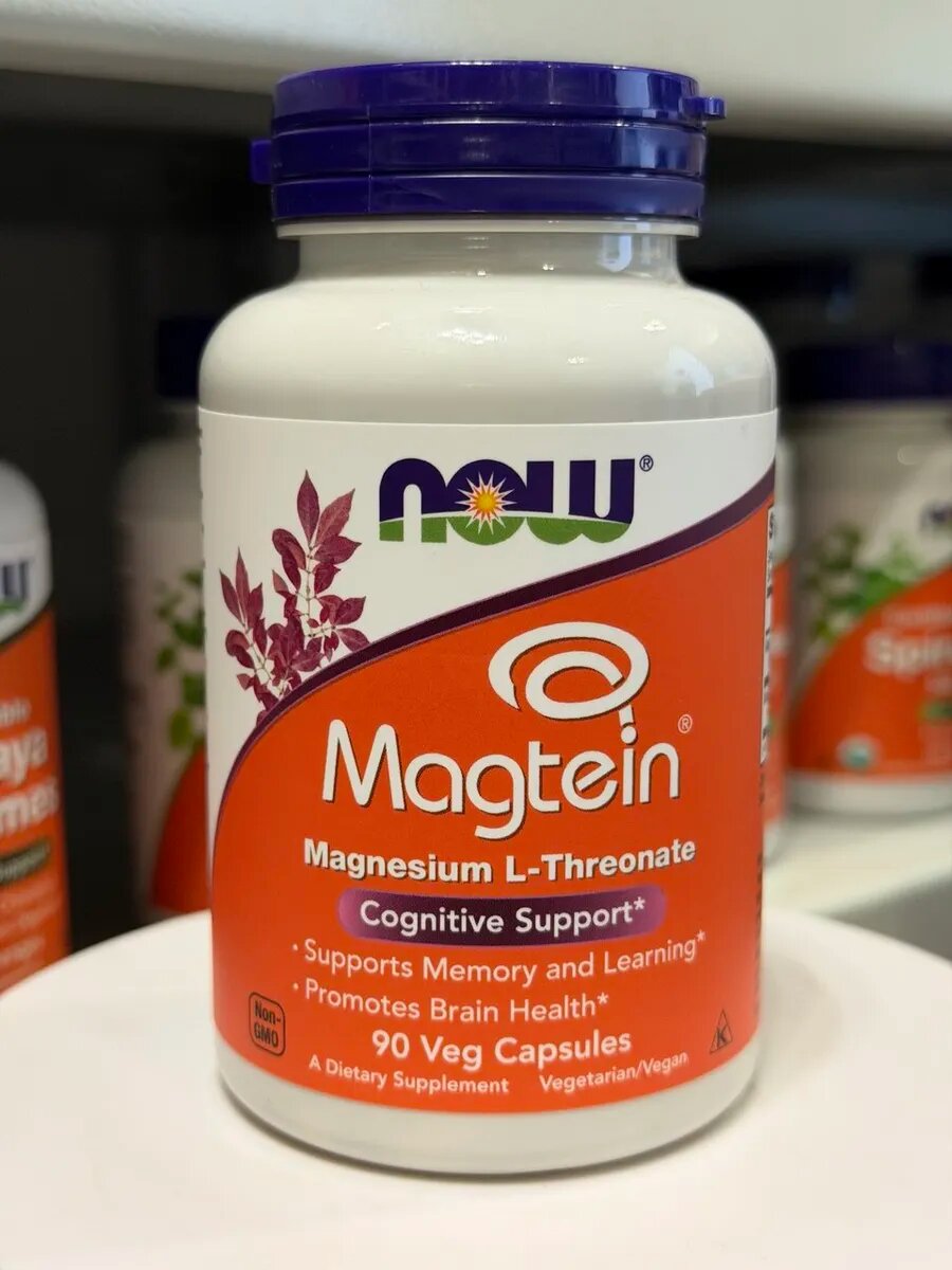 NOW MAGTEIN MAGNESIUM L-THREONATE — для мозга и памяти, 90 капсул