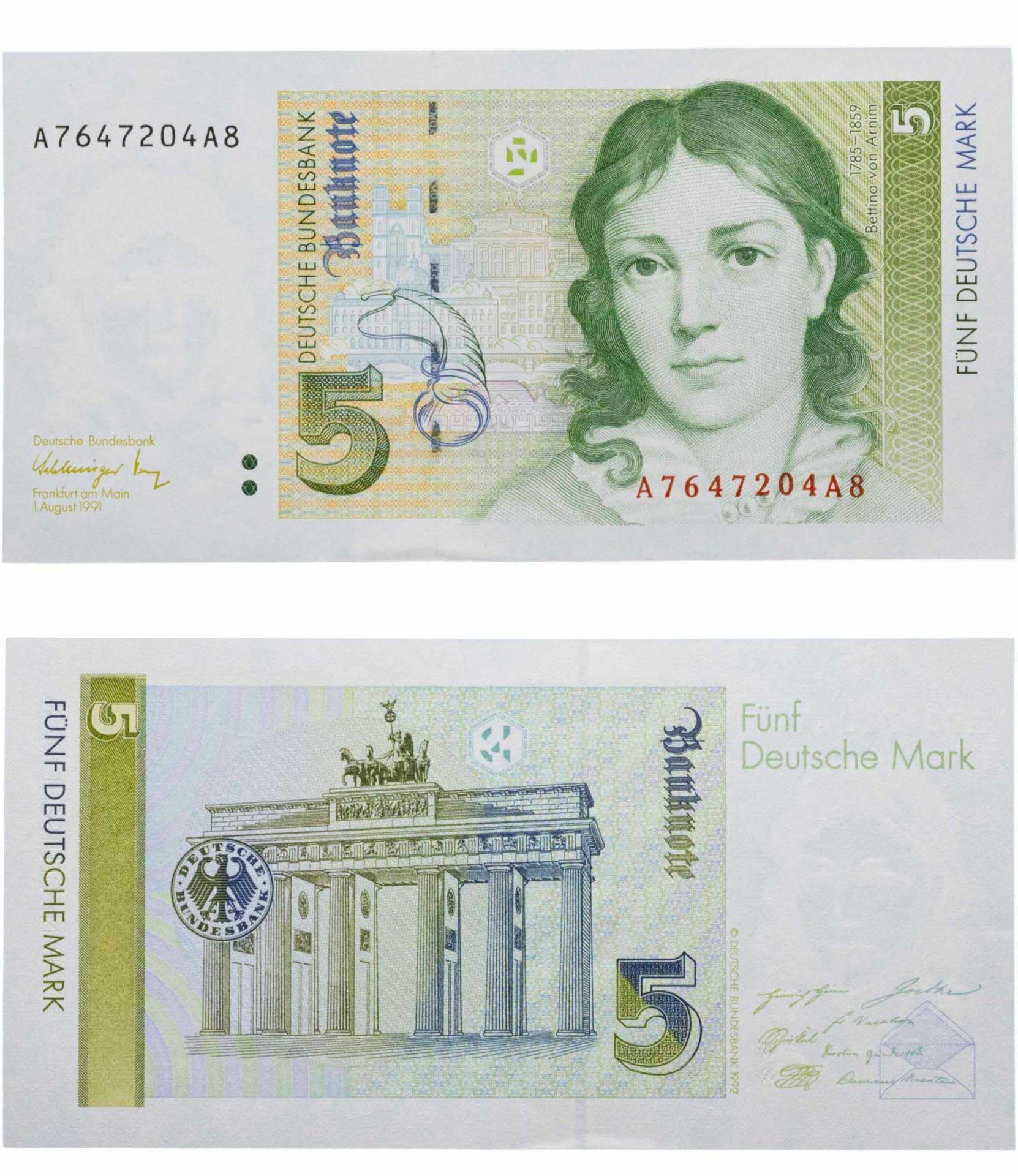 Германия ФРГ 5 марок 1991 года