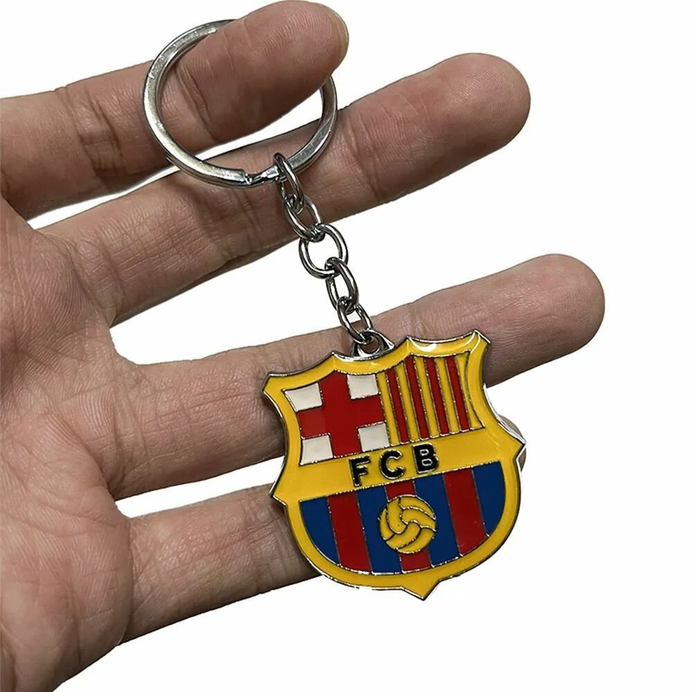 Брелок С Металлическим Логотипом Футбольной Команды Премьер-Лиги "Барселона" Для Болельщиков