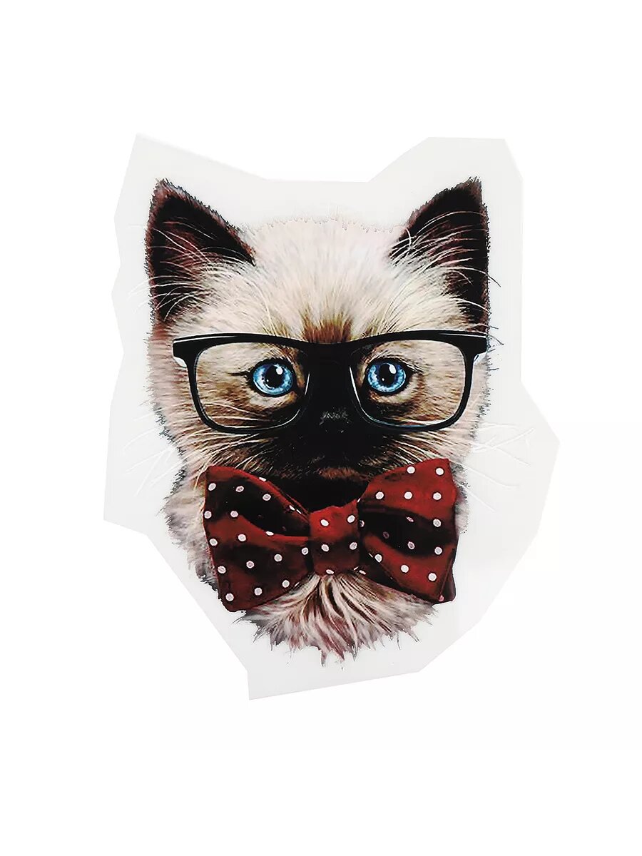 Термотрансфер Котенок с бабочкой 12х15см 2шт