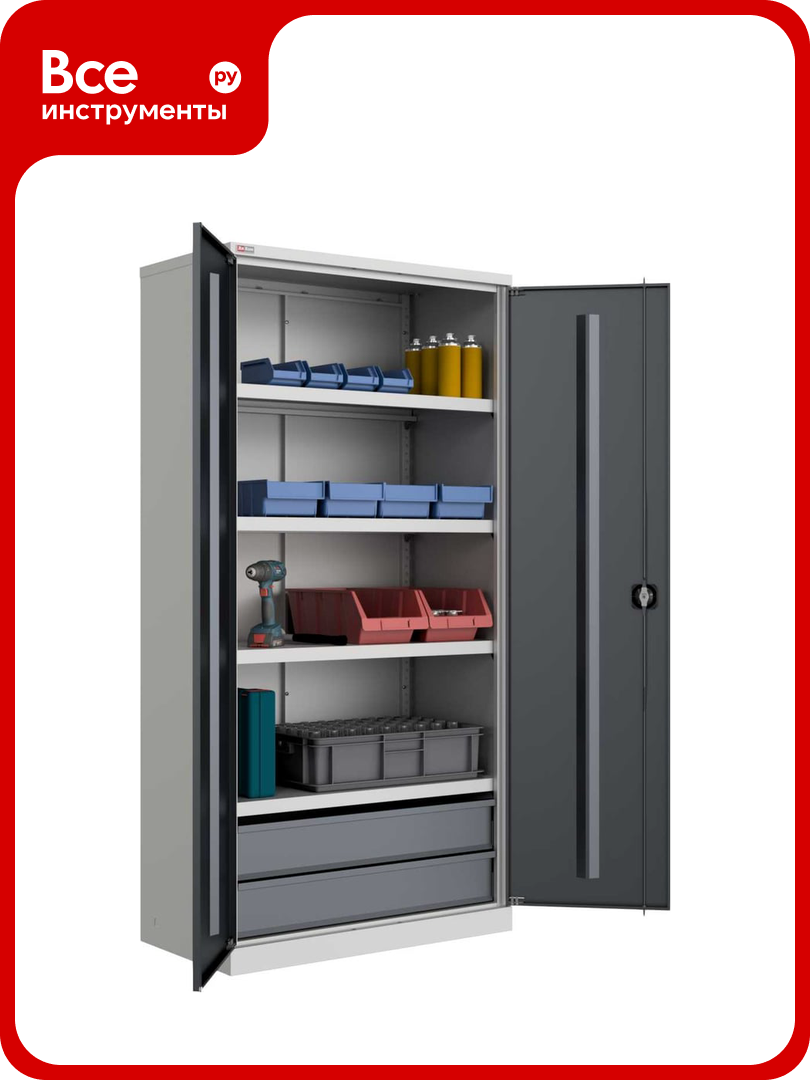 Шкаф инструментальный Диком TS-052-03 1900х950х500 мм 4 полки 2 упак. места 12.1053-103