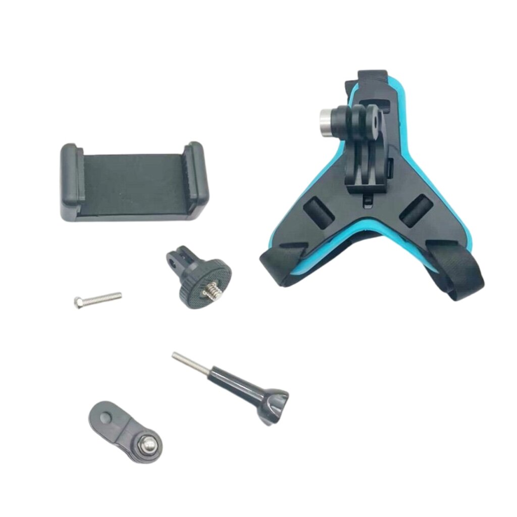 Шлем gopro, подставка для подбородка, универсальный набор из 6 предметов для мобильных телефонов и спортивных камер-синий