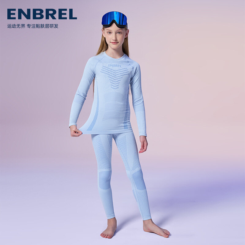 Детский спортивный комплект одежды с быстрой сушкой для мальчиков и девочек, осень-зима, утолщенный, для катания на лыжах, альпинизма, бега, влагоотводящее термобелье