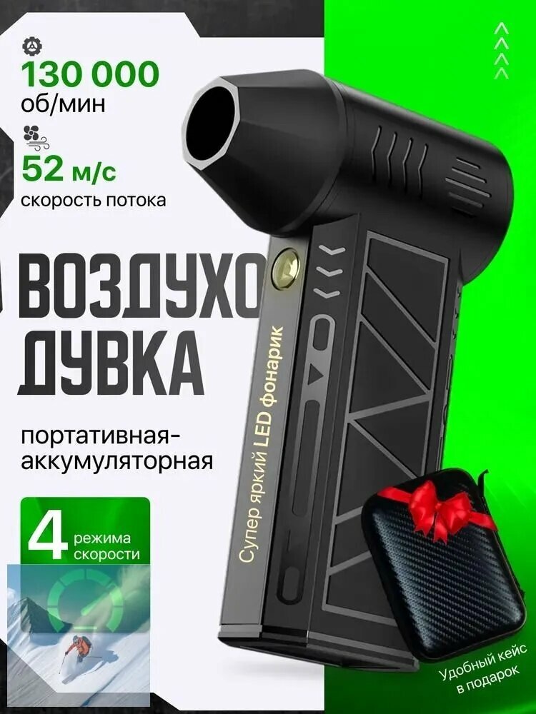 Воздуходувка аккумуляторная мощная, ветродуйка для компьютера, турбовентилятор. Фен для мангала