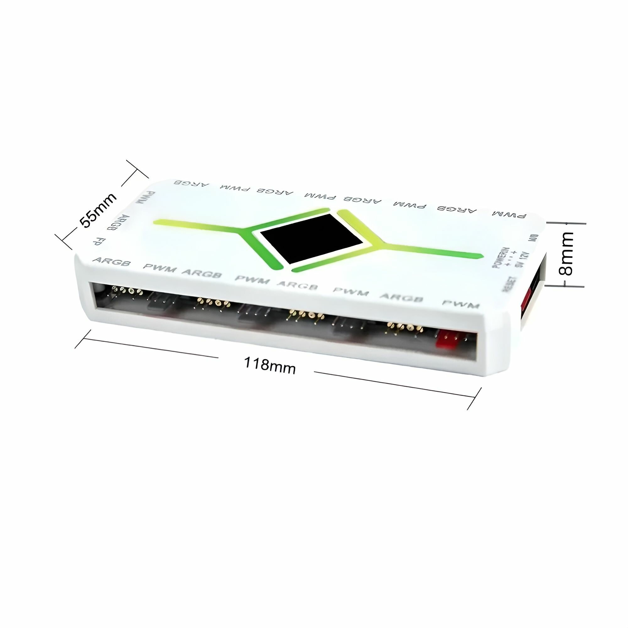 Компьютерная сборка-Контроллер для вентиляторов белый 5V 3PIN ARGB и вентиляторов 4pin по SATA с пультом в комплекте