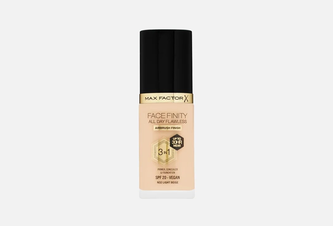 Тональная основа для лица SPF 20 Max Factor Facefinity all day flawless, оттенок N32, Light beige, 30 мл