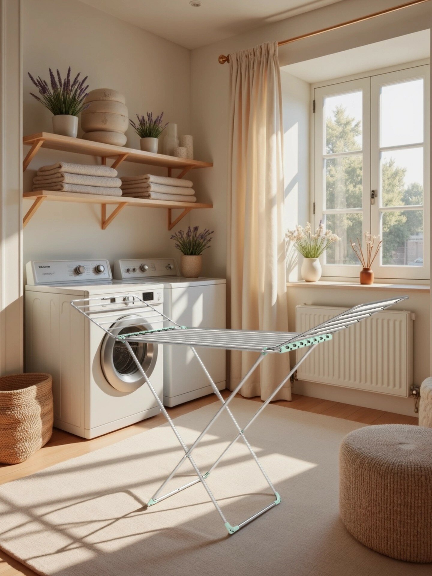 Сушилка для белья Nika, металлическая, складная, с распашными дверцами и сворками из металлической трубки