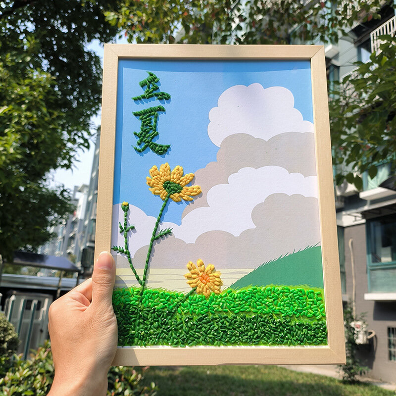 Картина из бобов по двадцати четырем солнечным термам, картина из пяти злаков и круп, 3D-картина из семян для дошкольников, набор материалов для рукоделия