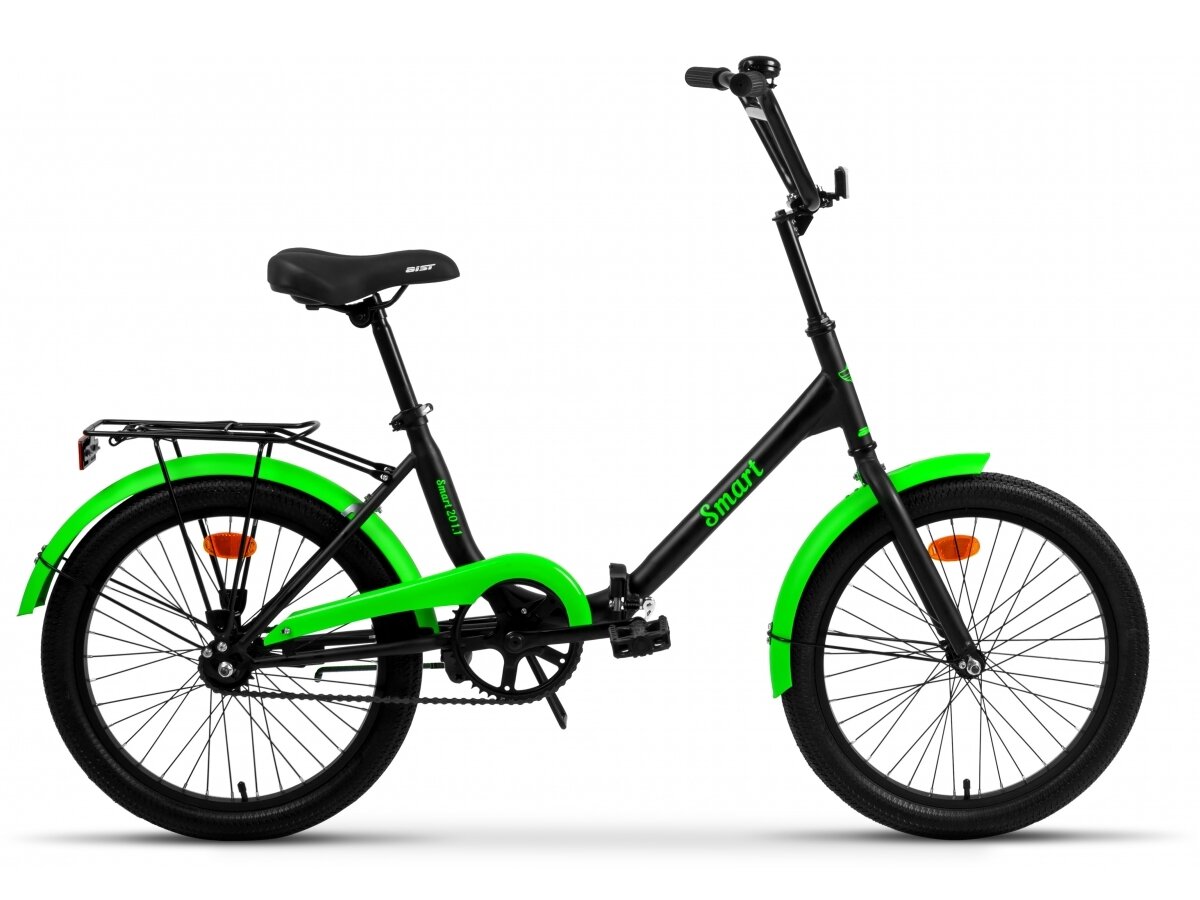 Складной велосипед Aist Smart 1.1 20, год 2025, цвет Черный-Зеленый