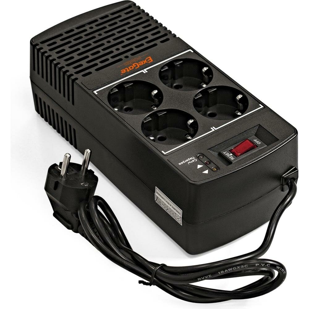 Стабилизатор ExeGate Power AD5000-1200 1200VA/600W, диапазон 150-280В, 4 евророзетки 285940