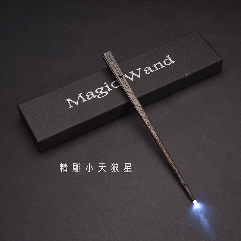 Волшебная палочка Гарри Поттера с батарейным питанием, светодиодная подсветка, сменная батарея, белая подсветка, изысканная резная волшебная палочка