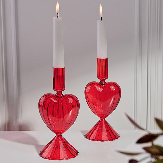 Стеклянный подсвечник Cuore Cristallo - Red Flame 20 см, Edelman, 1178116-1