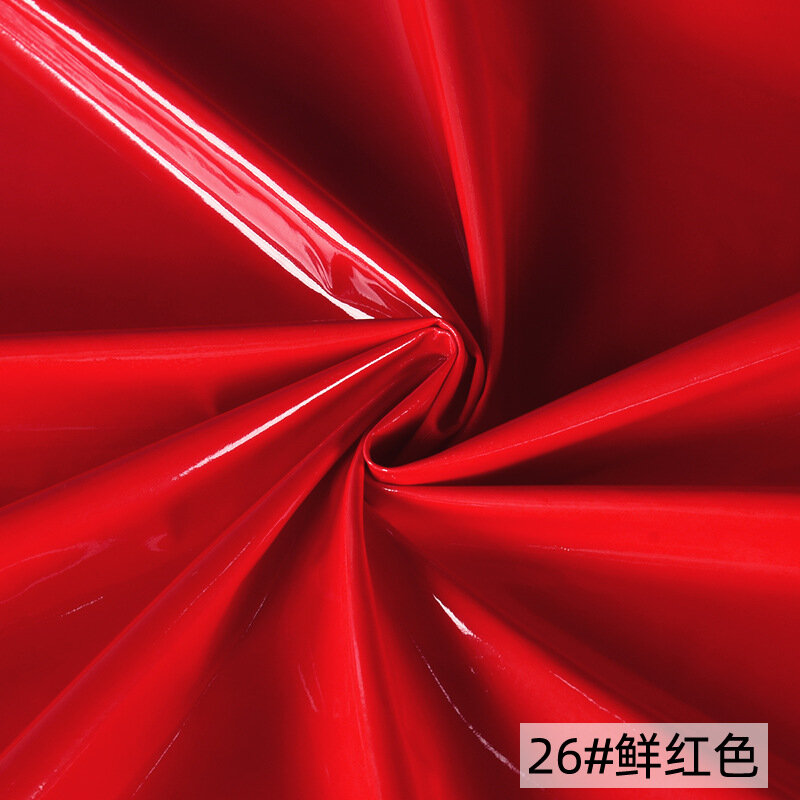 Однотонная супер глянцевая растягивающаяся зеркальная кожа, мягкая деликатная искусственная кожа, антибликовая водонепроницаемая PU ткань