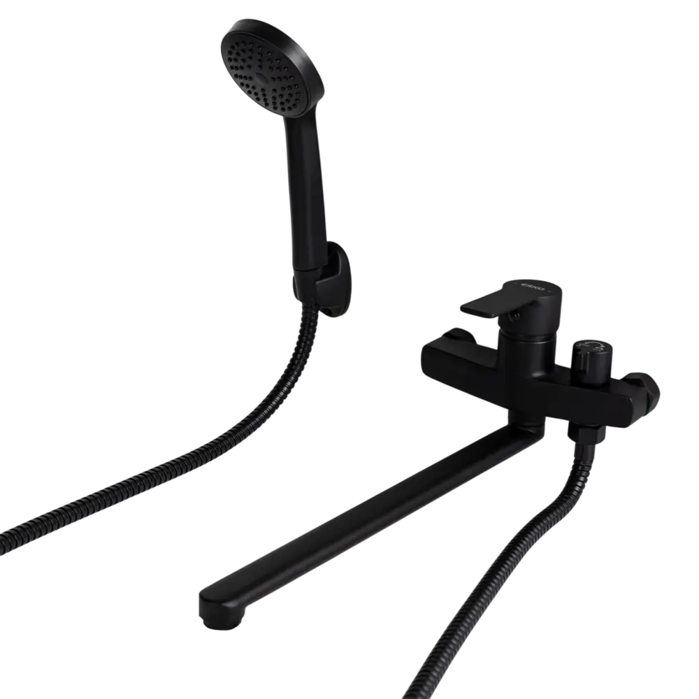 Смеситель для ванны Esko однорычажный с лейкой и шлангом цвет черный