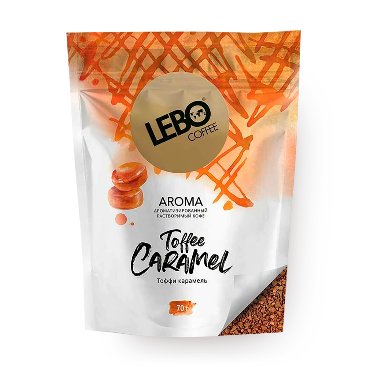 Кофе растворимый Lebo Aroma Toffee Caramel дой-пакет