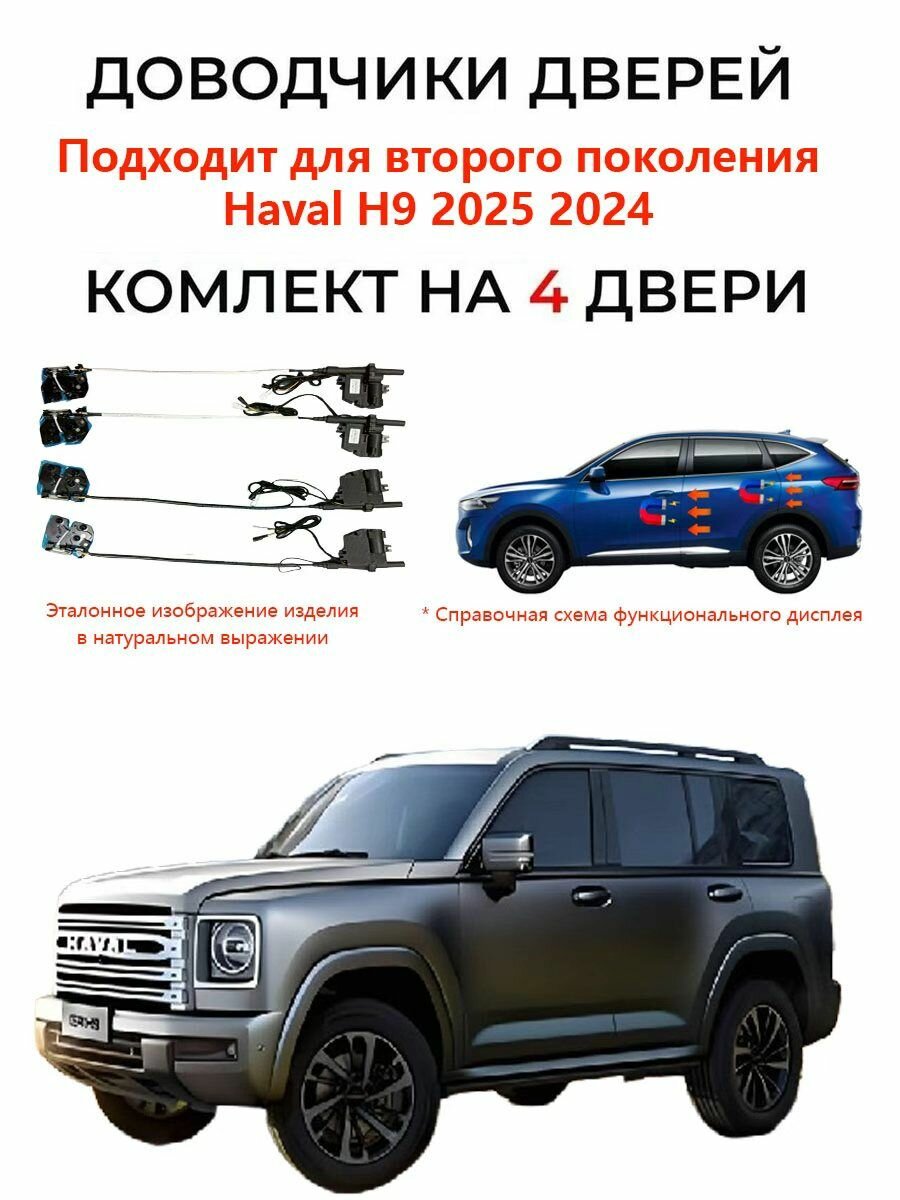 Доводчики дверей Haval H9 2024+, 4 двери(Гарантия 2 года)