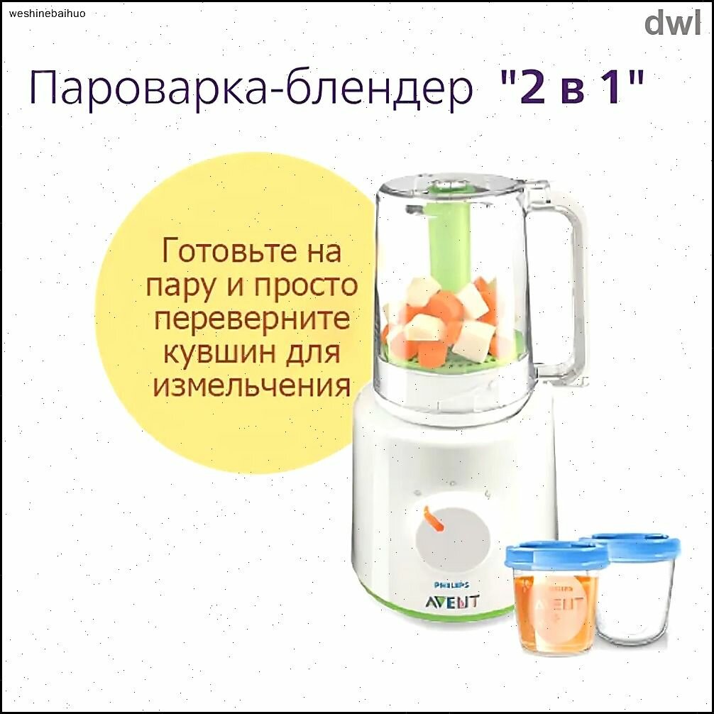 Пароварка и блендер Philips Avent 2 в 1 - приготовление детского питания на пару и блендер (модель SCF870/20)
