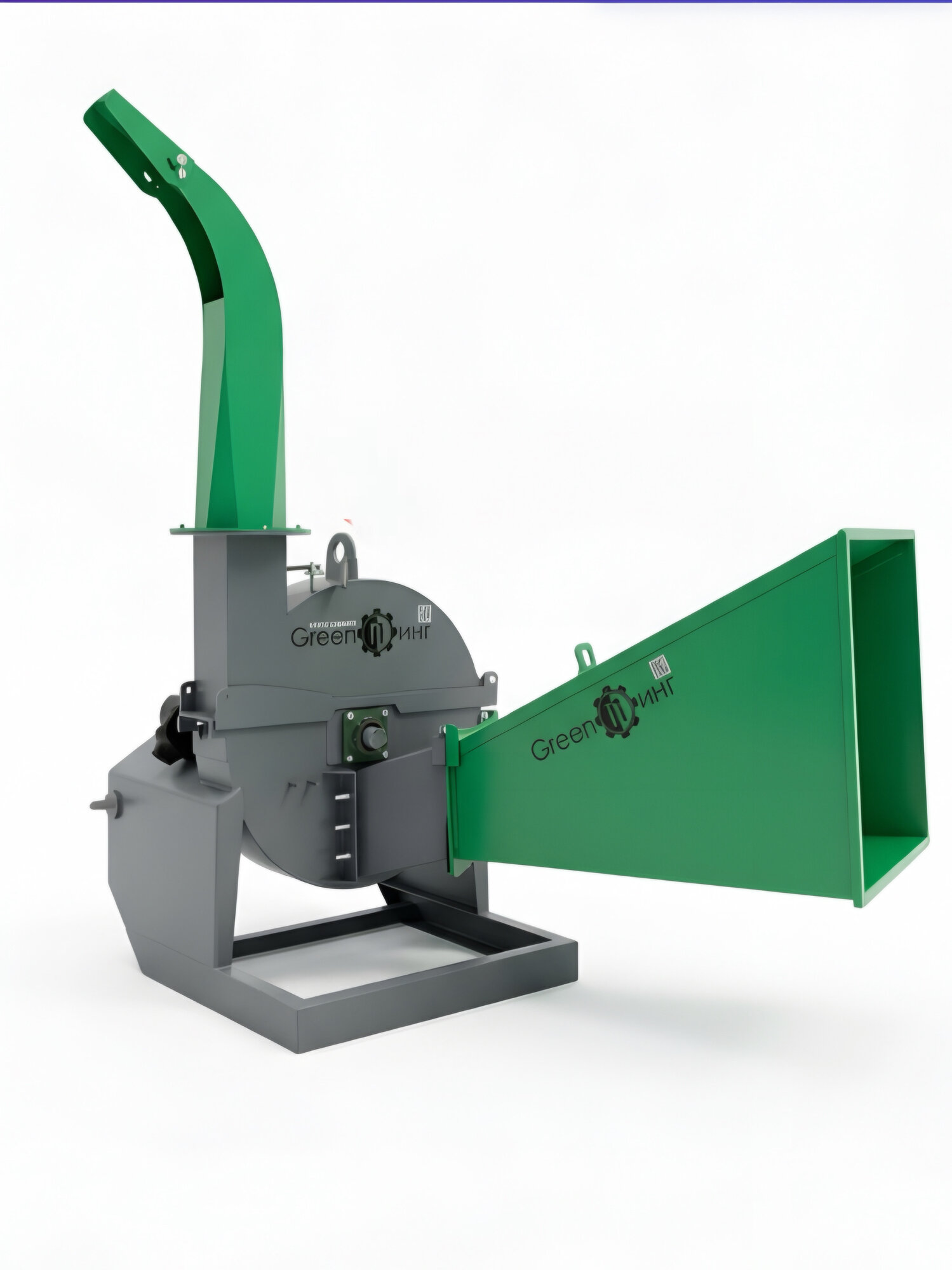 Измельчитель дерева ПромИнженерГрупп GreenПинг WC750, привод от ВОМ трактора, серо-зеленый