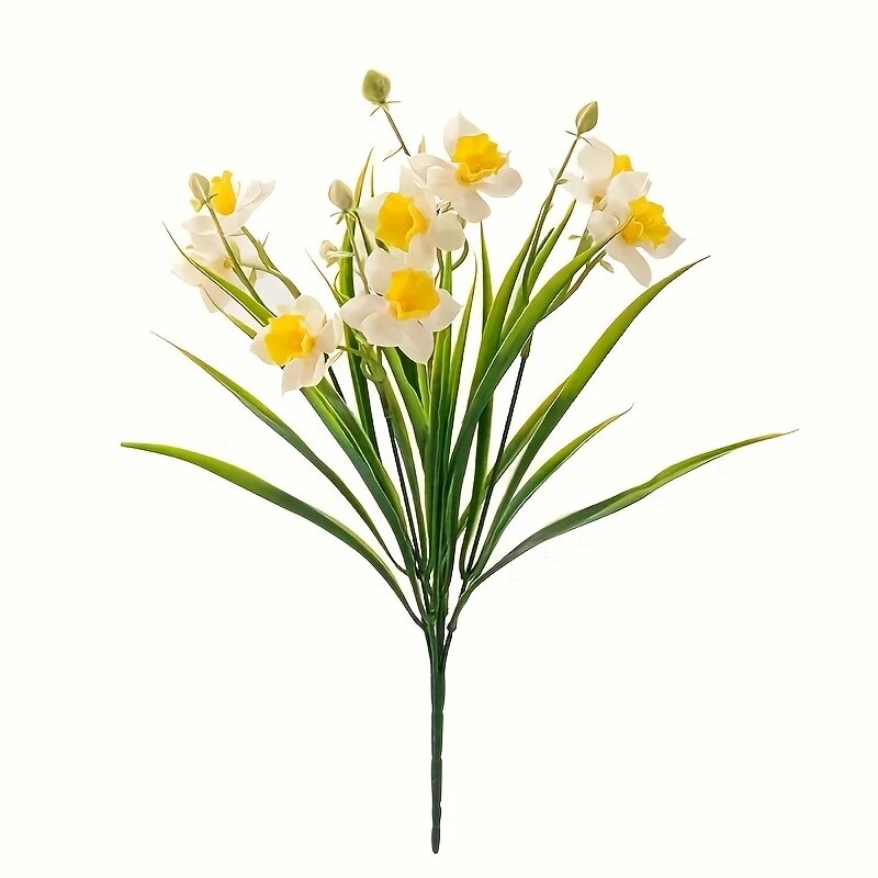 Искусственные нарциссы бело-желтые, Цвет: White yellow