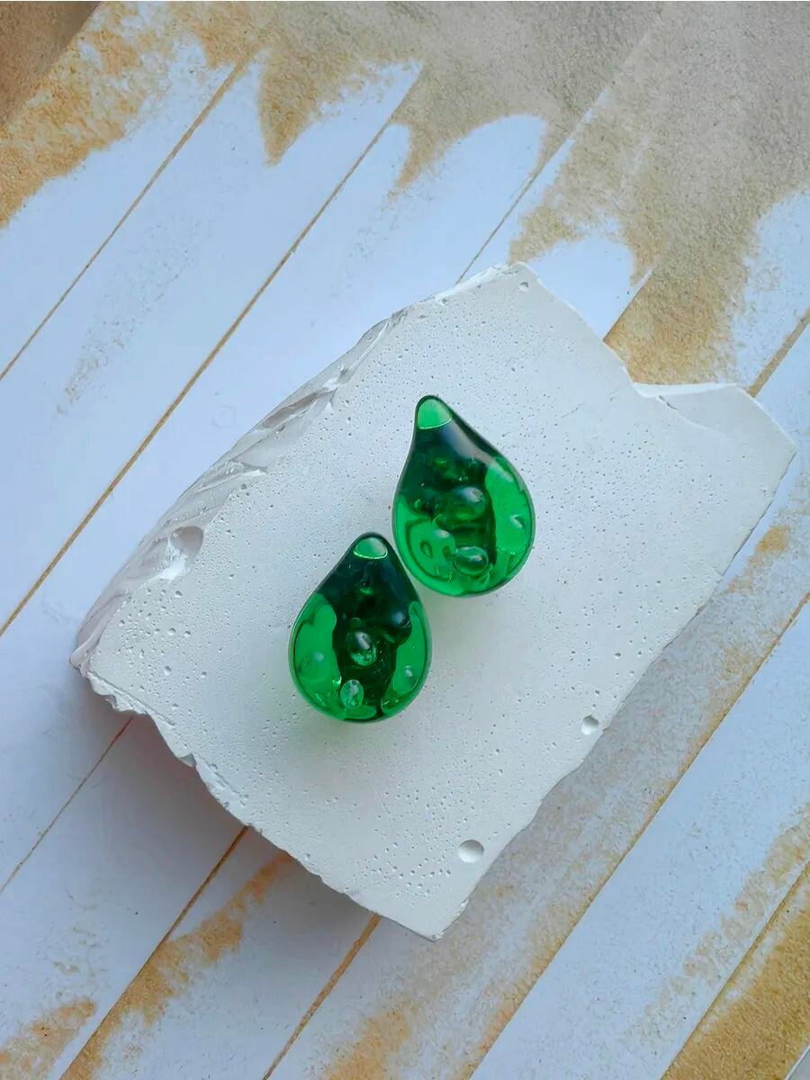 Серьги P.J. MURANO, стекло, муранское стекло, серебро — фото 1