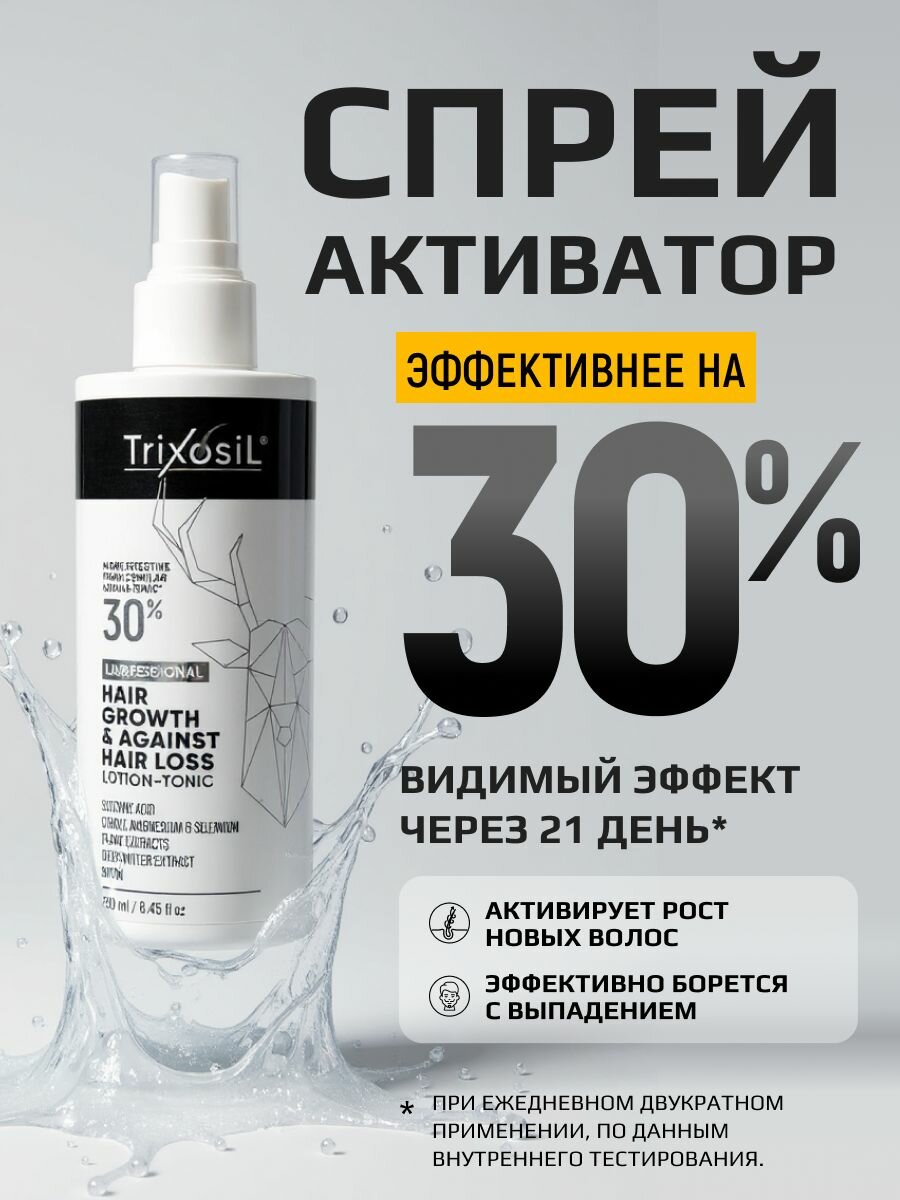 Лосьон для роста волос и бороды с биотином, усиленная сыворотка против выпадения волос, от облысения, бустер активатор для роста бороды, 250 мл, 1 флакон