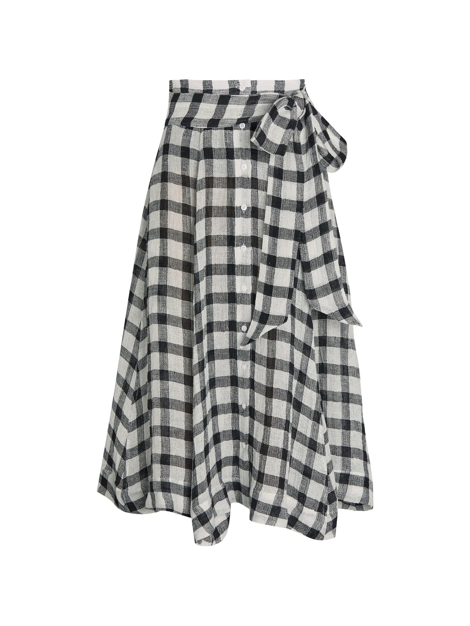 Юбка Gingham-check tie-waist midi skirt