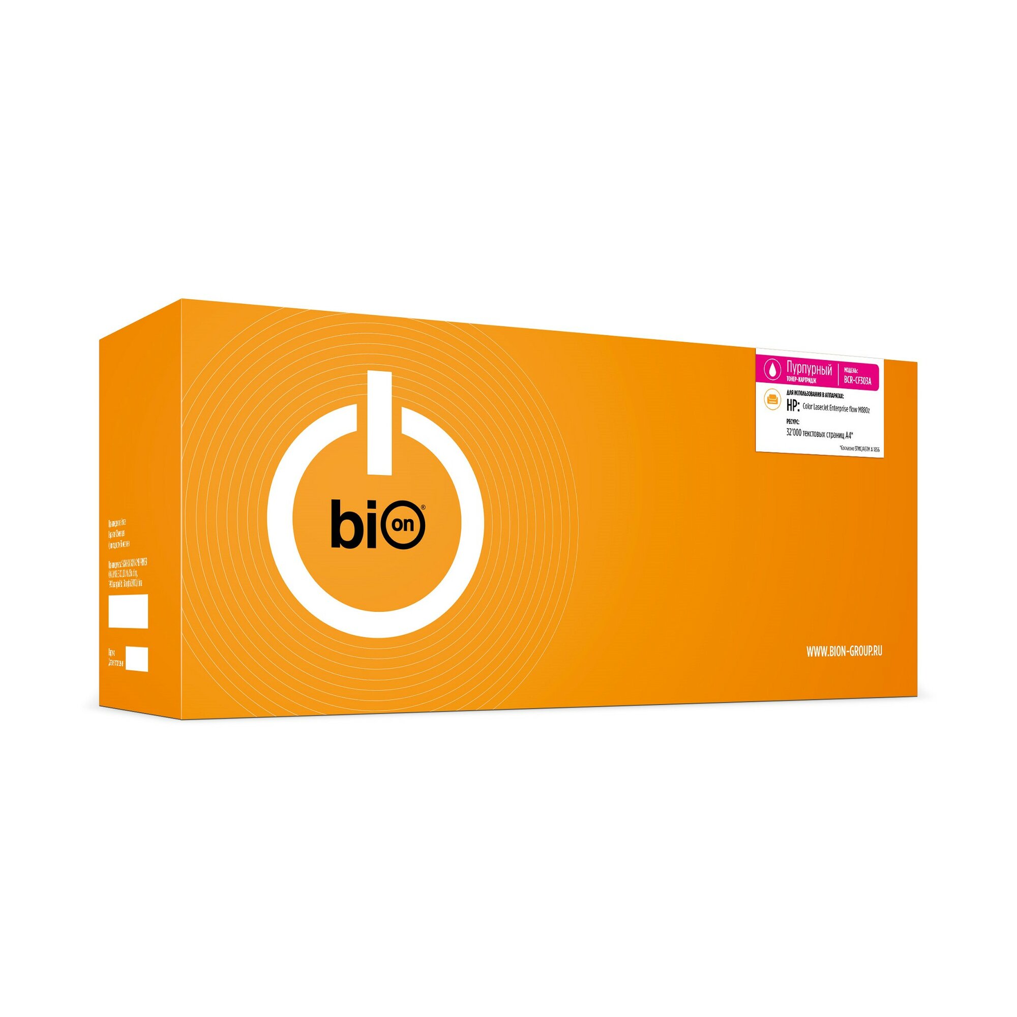 Картридж Bion BCR-CF303A для HP Color LaserJet Enterprise flow M880z, Пурпурный, 32000 страниц