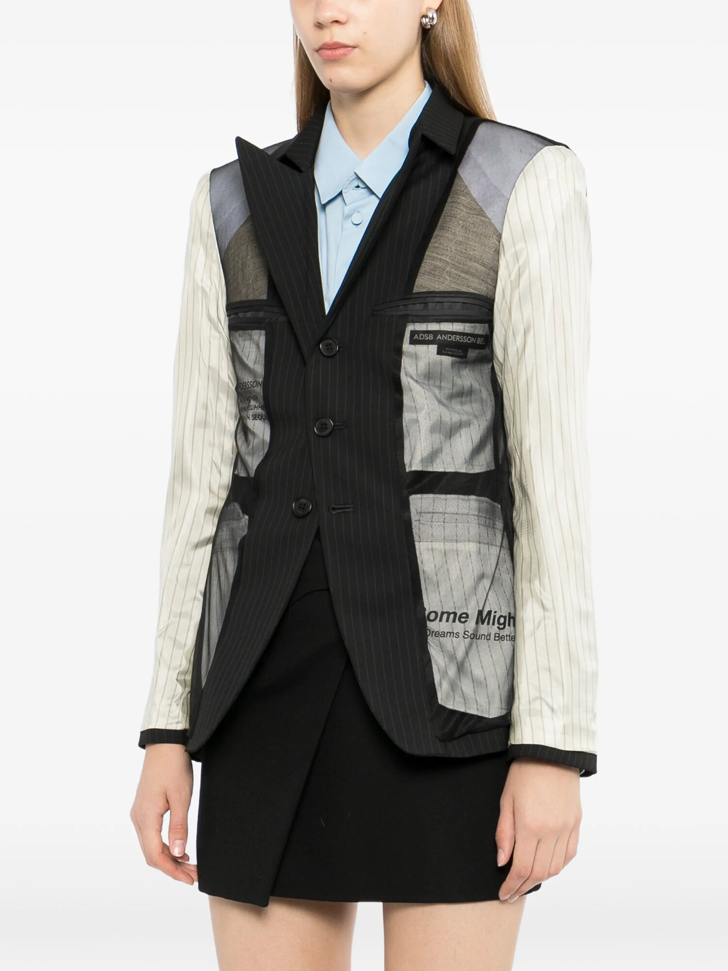 Куртка Andersson Bell Pinstripe deconstructed jacket, размер 42 — фото 1