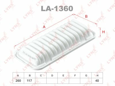 LYNXauto Фильтр воздушный ситроен ц1 / CITROEN C1 (PM_, PN_) 2005-2014 1.0, тойота урбан круизер / TOYOTA URBAN CRUISER 2007-2016 LA1360