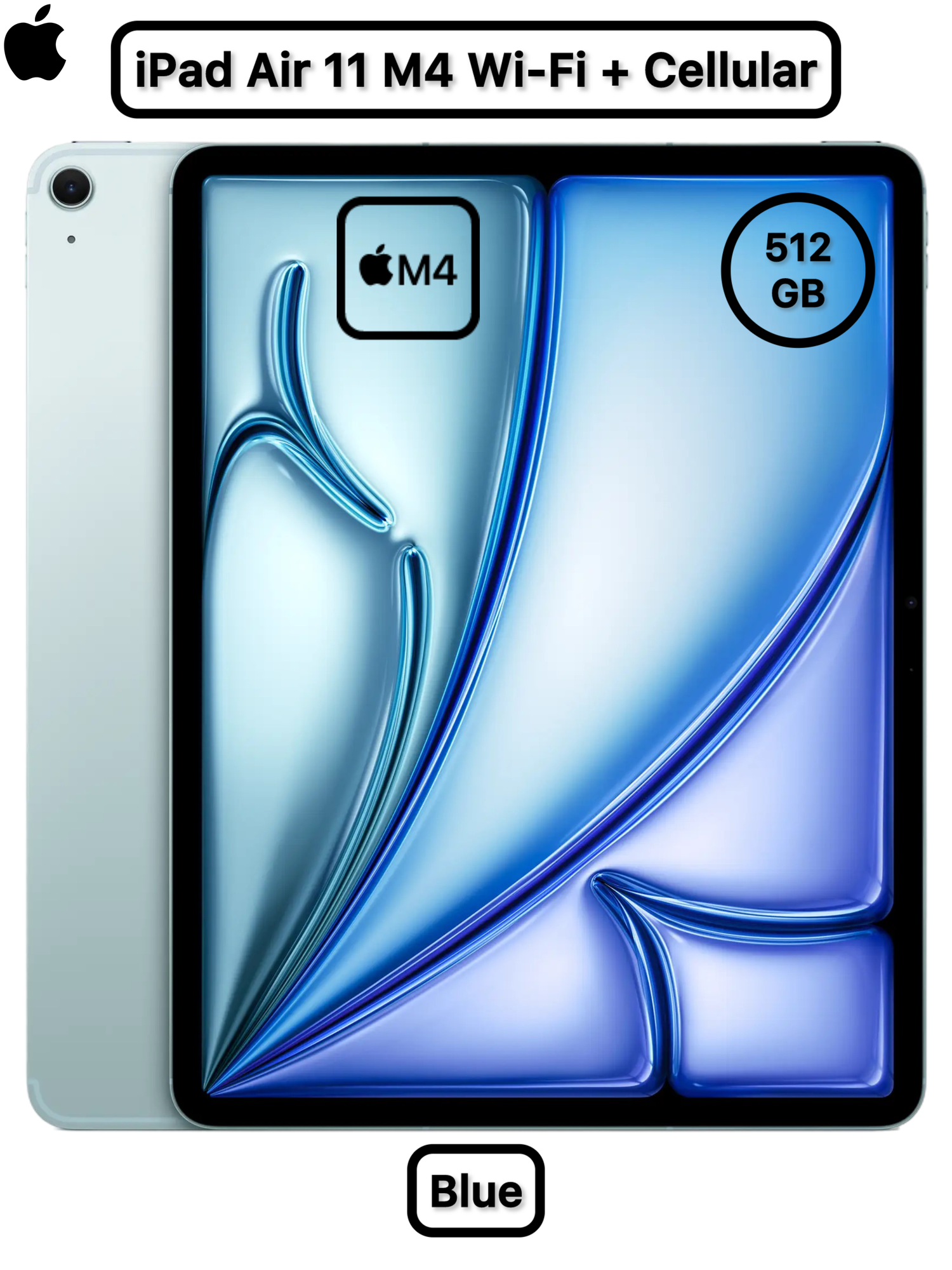 Планшет Apple iPad Air 11 M4 2026, Wi-Fi + Cellular 512 ГБ, Blue (голубой), 12 ГБ/512 ГБ