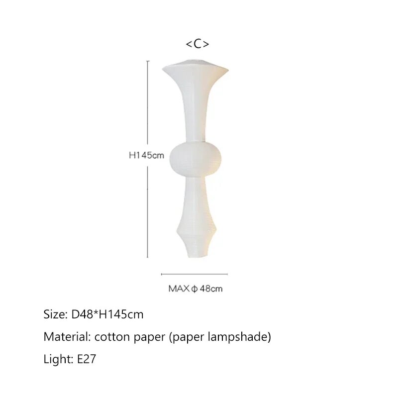 Подвесная лампа Noguchi long paper hanging lamp Японский арт-лампа Creative Living Room Bedroom hotel staircases loft light-C1