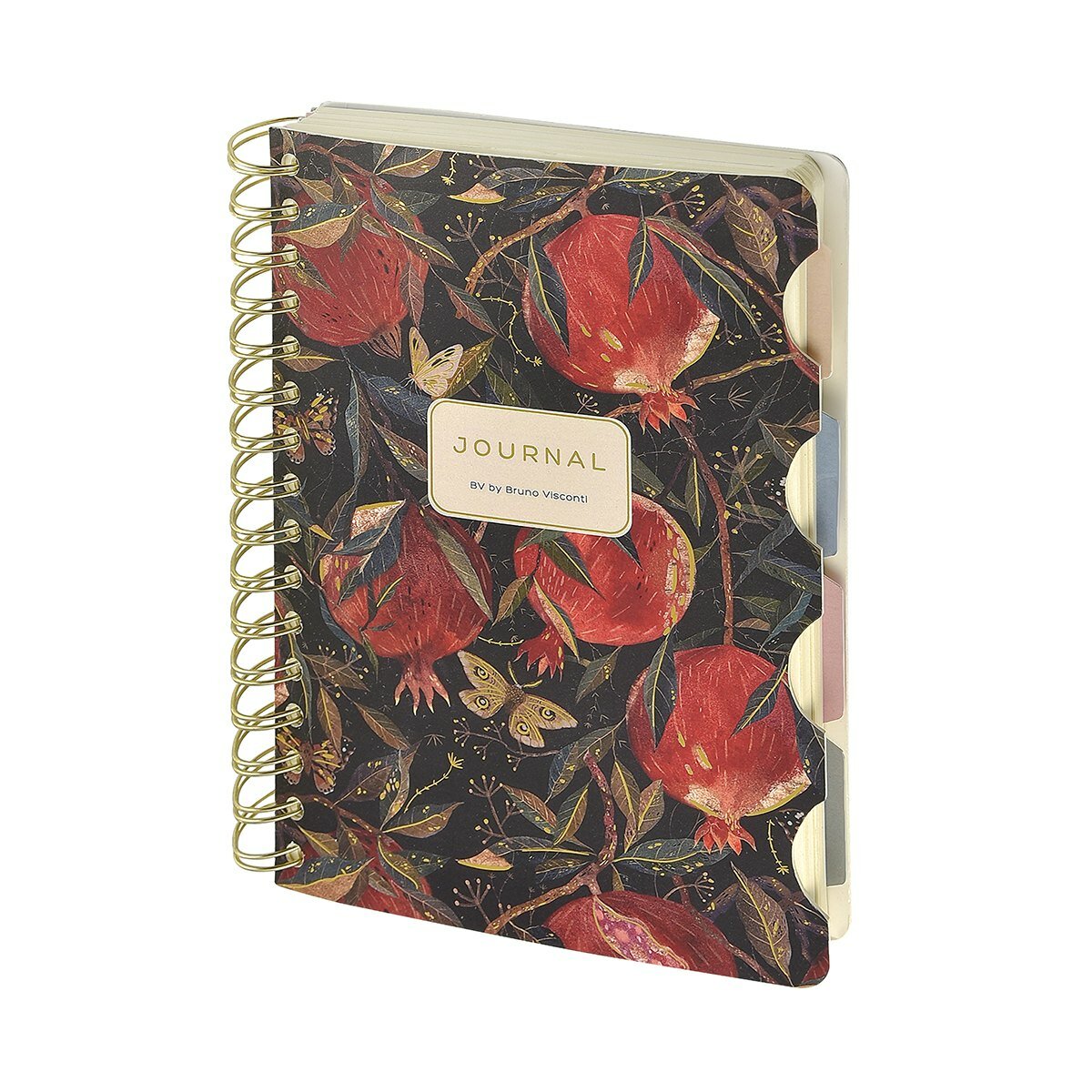 Записная книжка А6 120л лин. "FLORA. Гранат" с разделителями, спираль, Bruno Visconti