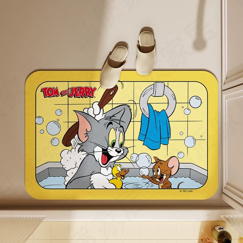 Немецкий коврик для ванной Tom and Jerry, нескользящий коврик для туалета из диатомовой грязи, специальный впитывающий