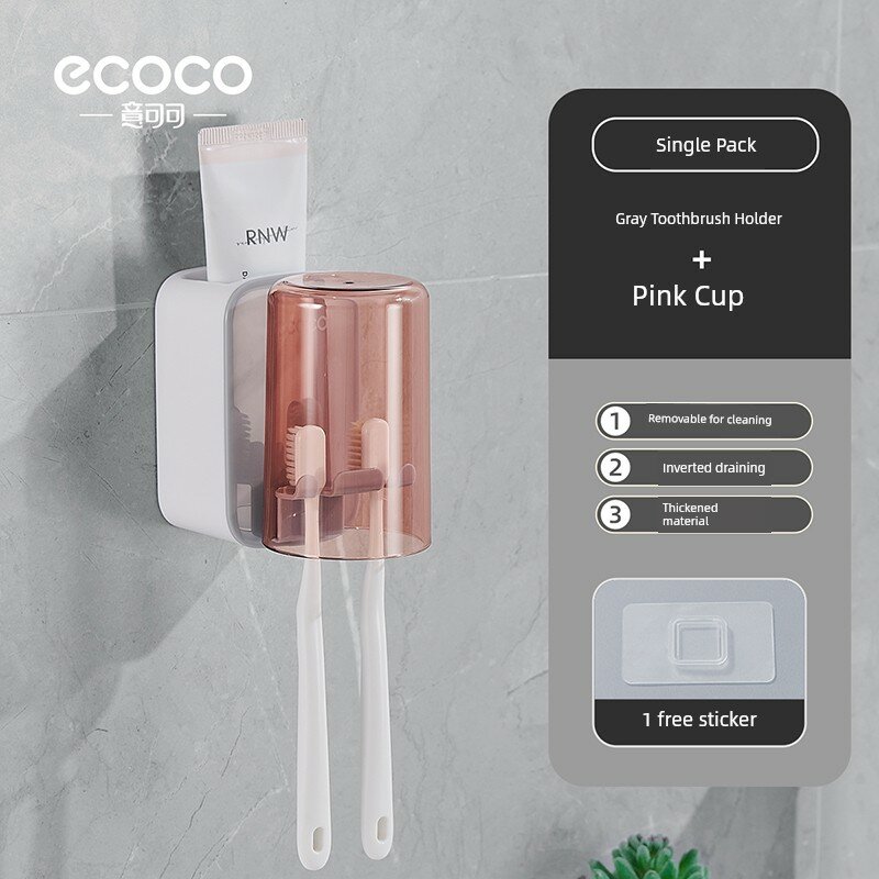 Держатель для зубных щеток ecoco/ECOCO, настенный органайзер для стаканов для полоскания рта без сверления, настенный