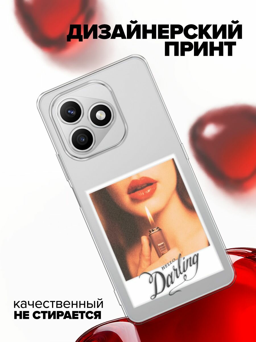 Силиконовый чехол на Honor X8d / Хонор X8d с принтом Hello Darling — фото 1