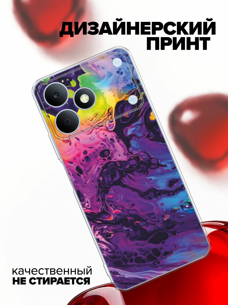 Силиконовый чехол на Realme Note 80 / Реалми Нот 80 с принтом Fluid art — фото 1