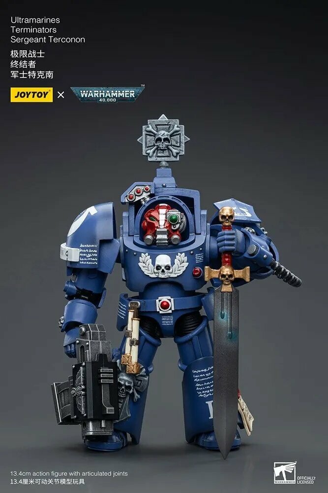 Подвижная фигурка JOYTOY Warhammer 40K 1/18 Action Figures Ultramarines Terminators Sergeant Terconon