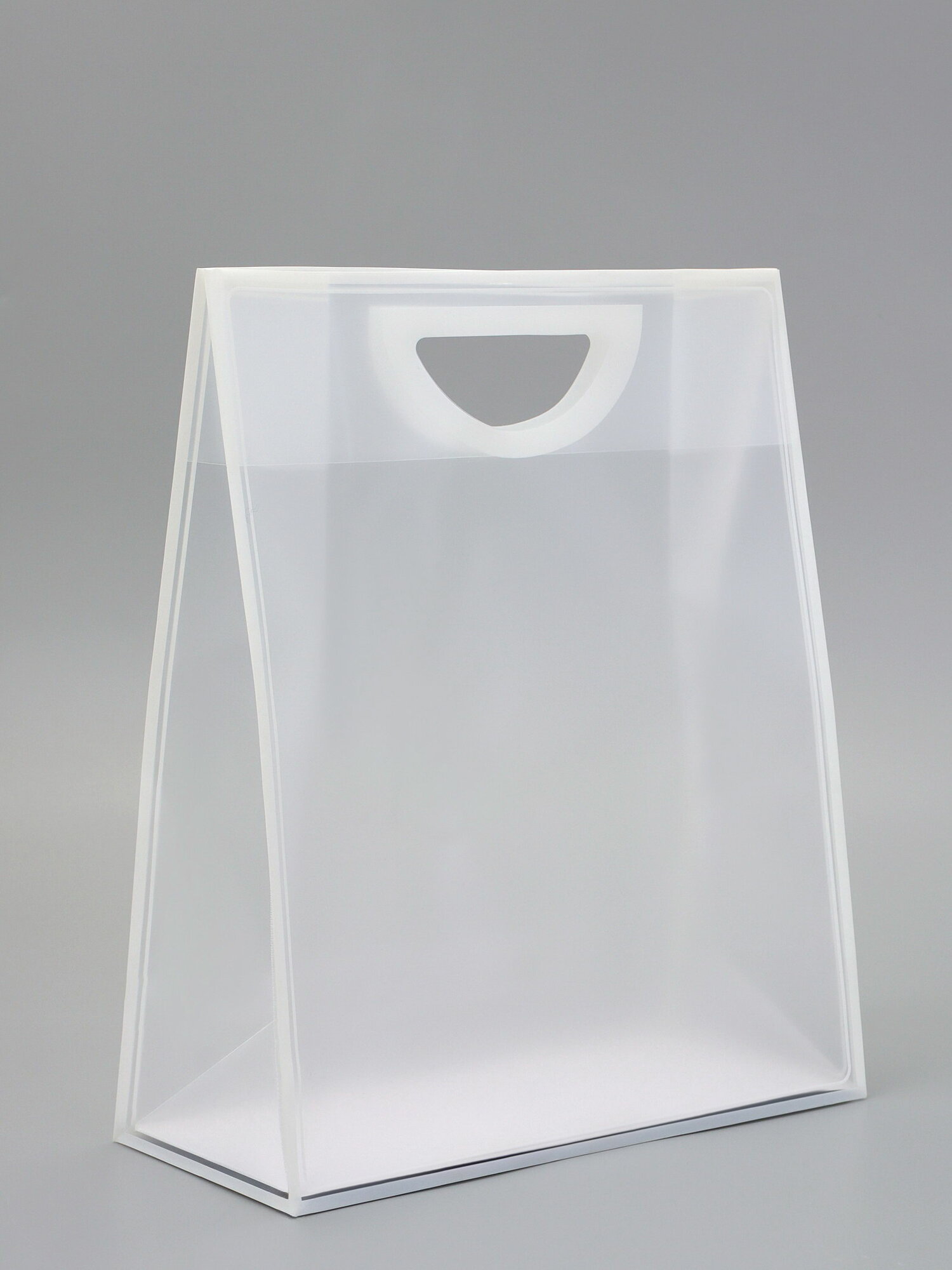 Пакет ПП с вырубной ручкой, прозрачный, 36x30x13 см, белый, вид упаковки: pvc-сумка