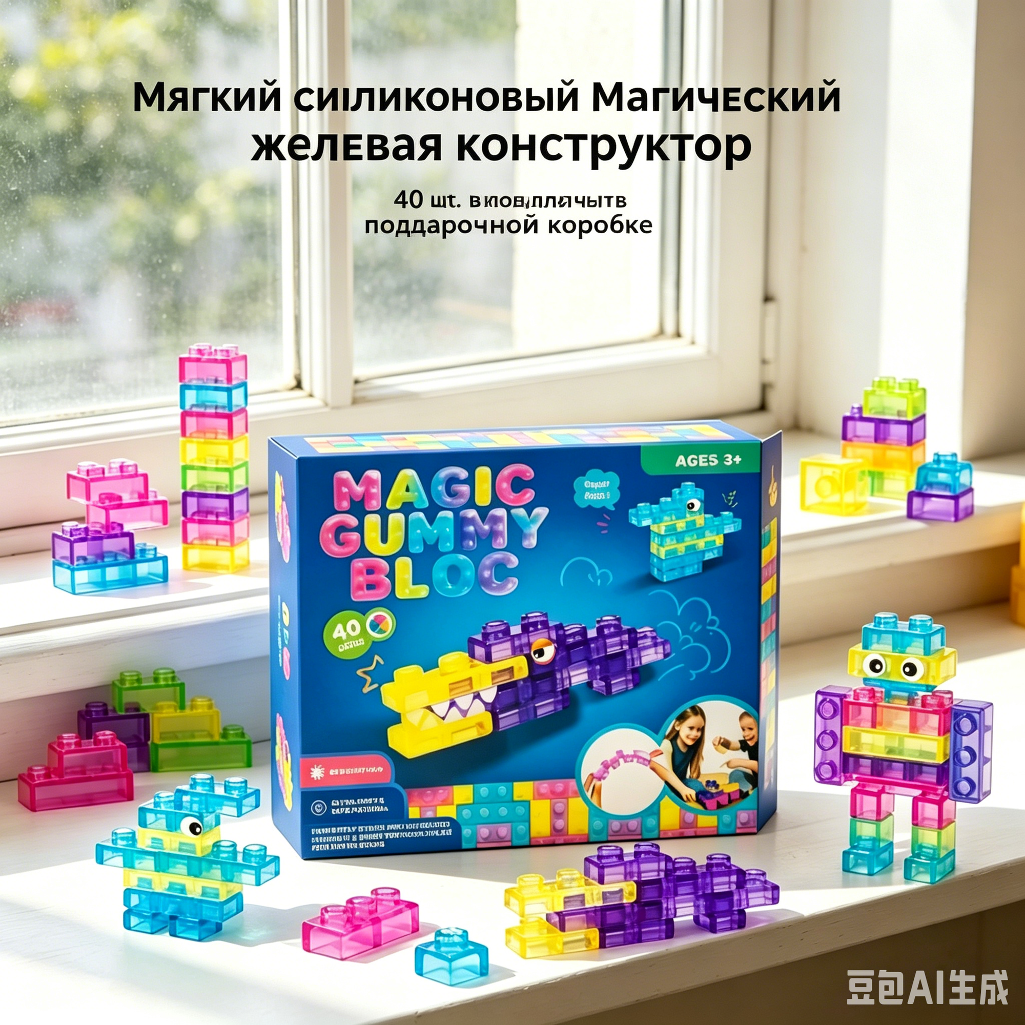 Мягкие прозрачные конструкторы «Magic Gummy Bloc» — яркая сенсорная игра для малышей!