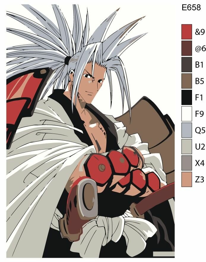 Детская Картина по номерам E658 "Аниме Shaman King (Шаман Кинг). Амидамару" 20х30