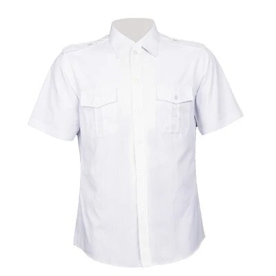 Мужская рубашка пилота белая, short sleeve, 40 (EU M)