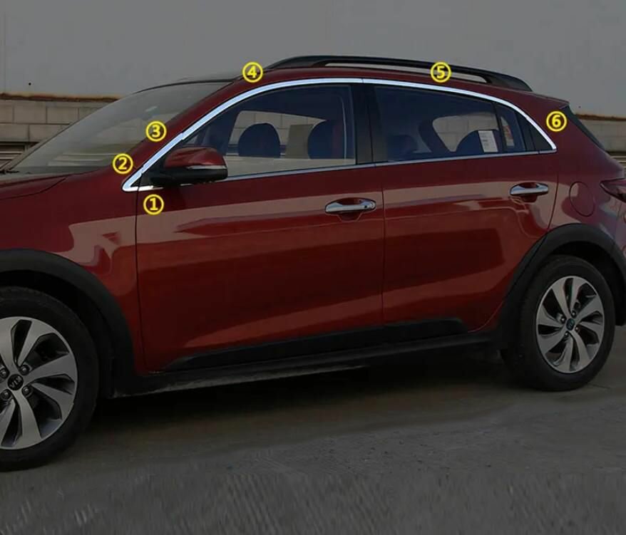 Хром молдинги на верхнюю часть окна Киа Рио Икслайн - Kia X-Line - Kia X 2017-2023