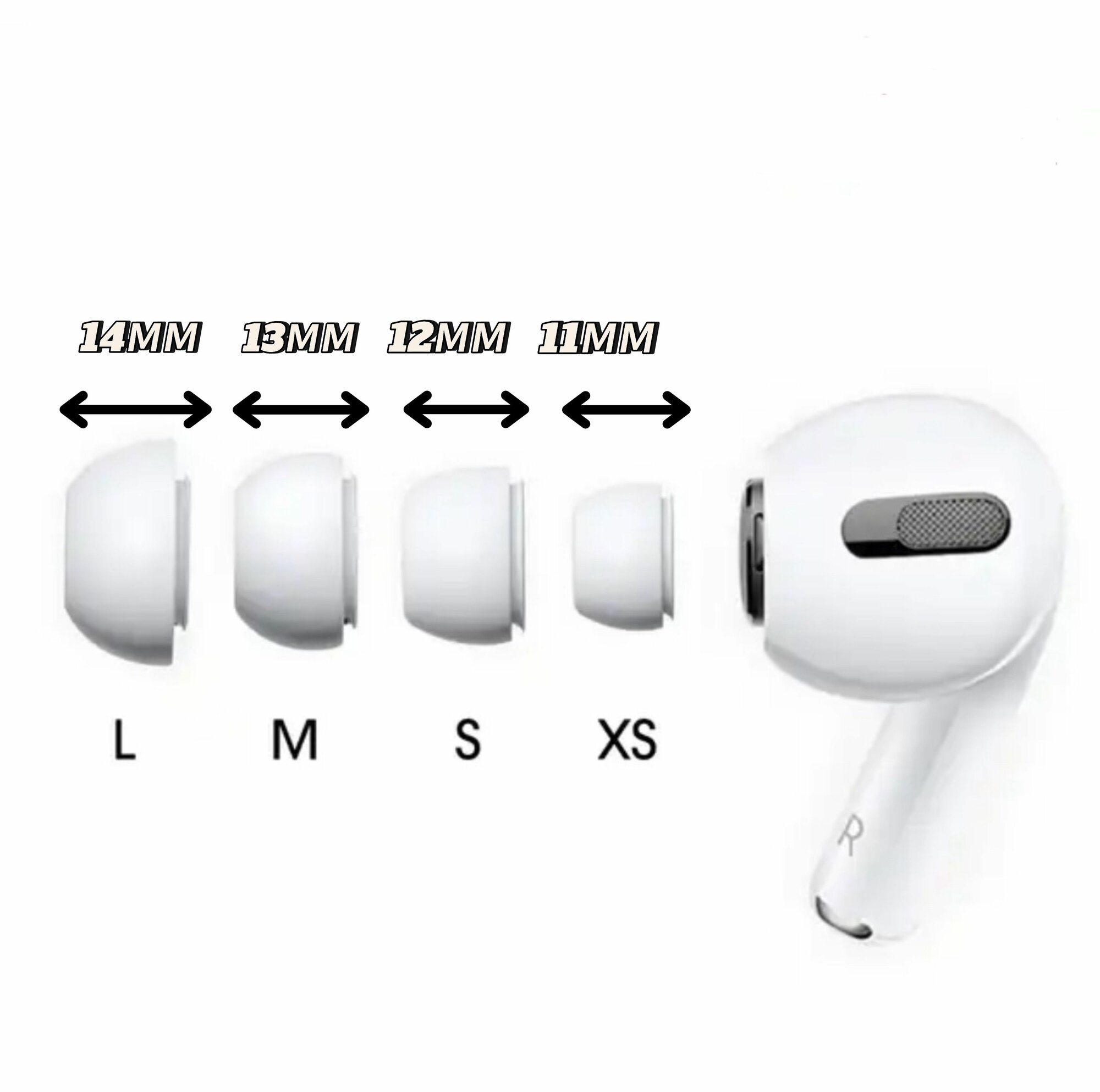 Амбушюры для беспроводных наушников Apple AirPods Pro (комплект 4 размера)