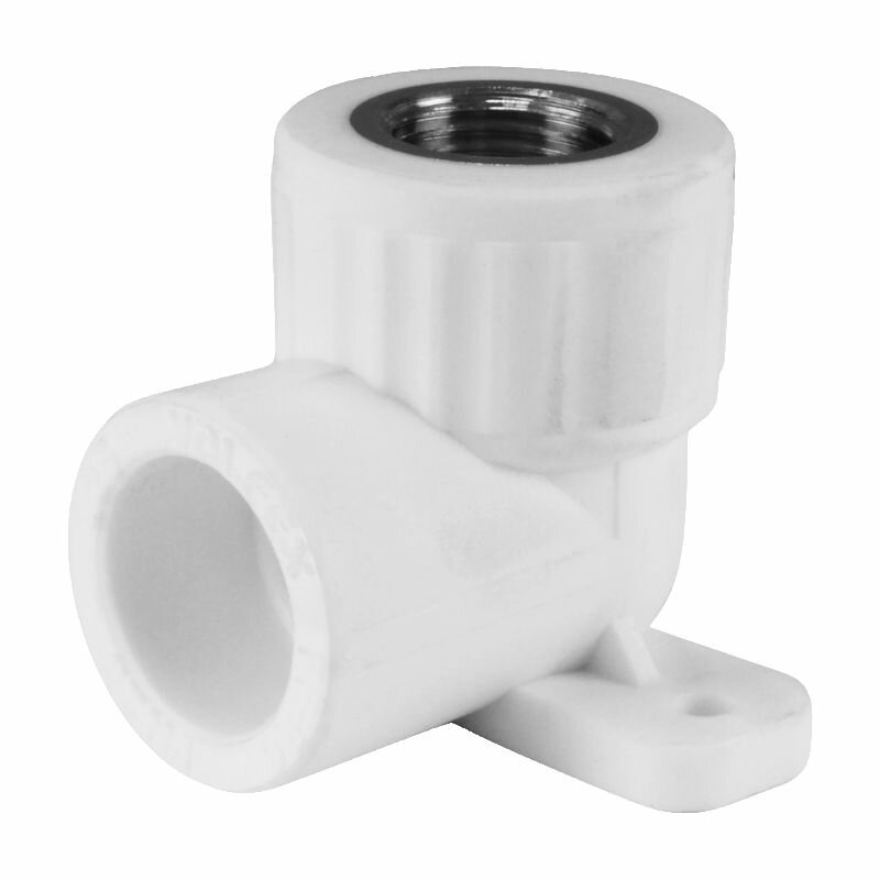 Угольник PP-R комбинированный белый НР Дн 25х3/4" с креплением VALFEX 10121125