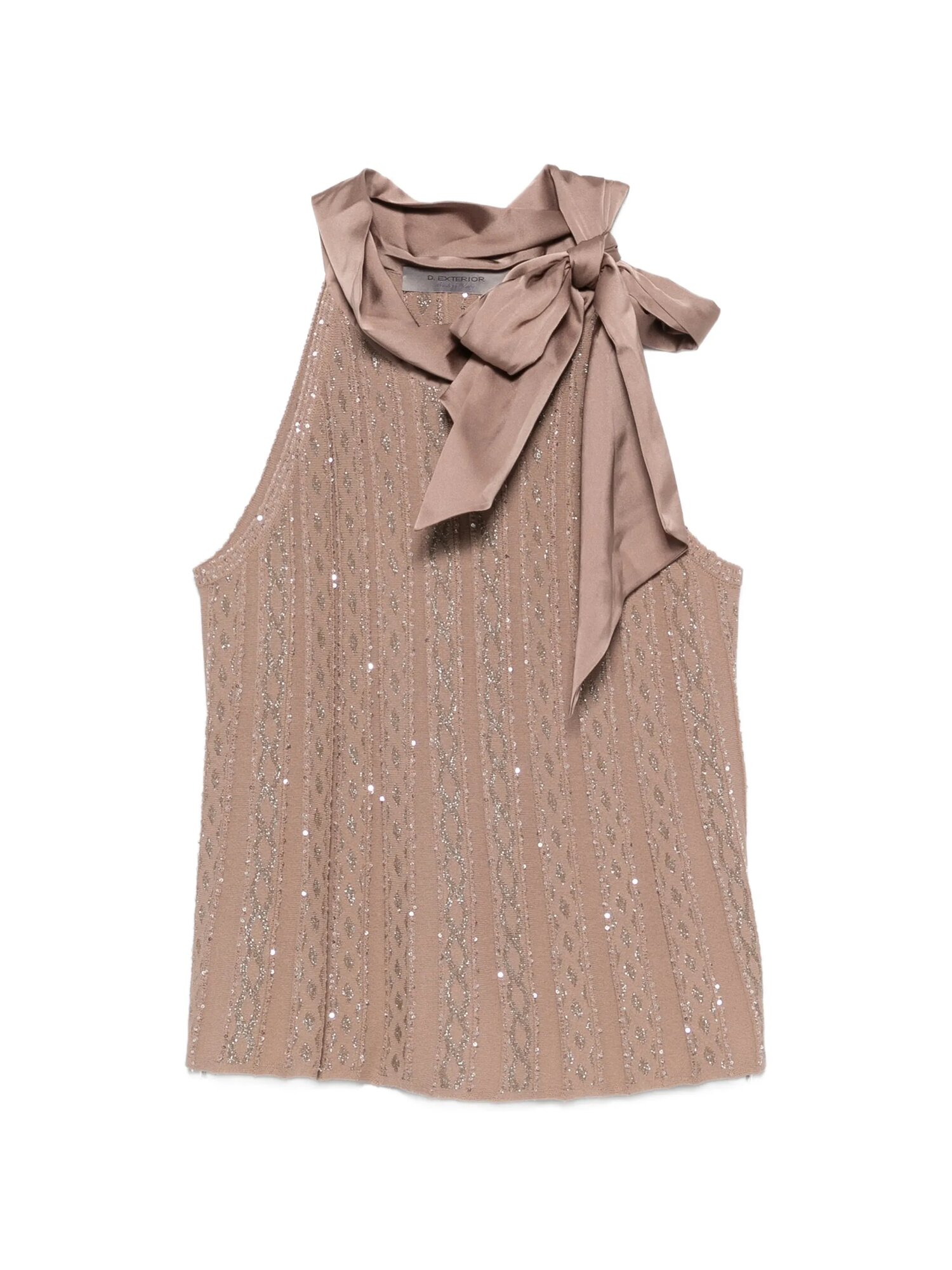 Топ Sequin-embellished bow-tie top