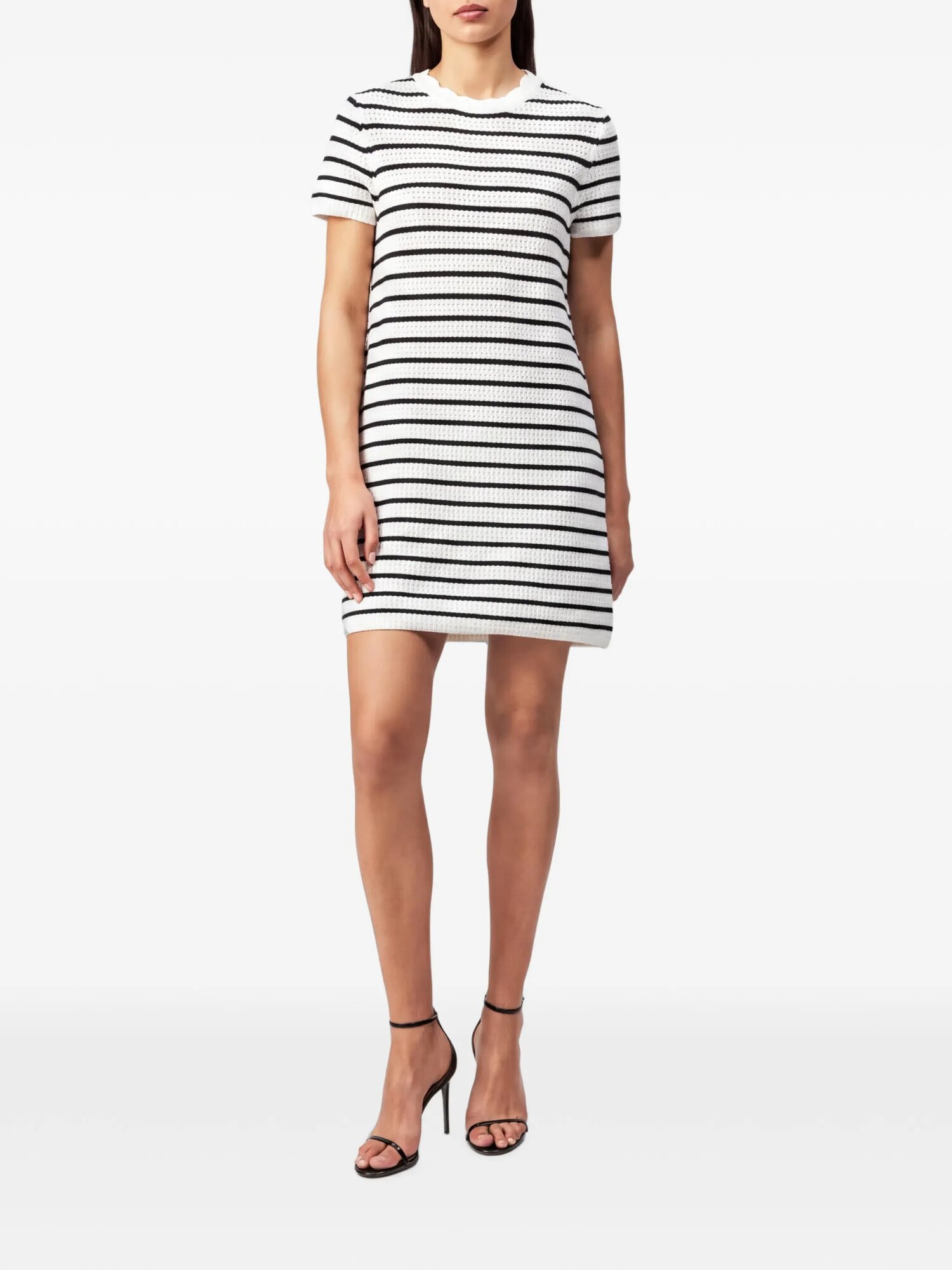 Платье Drykorn Aiula striped mini dress, размер 46, бежевый/белый — фото 1
