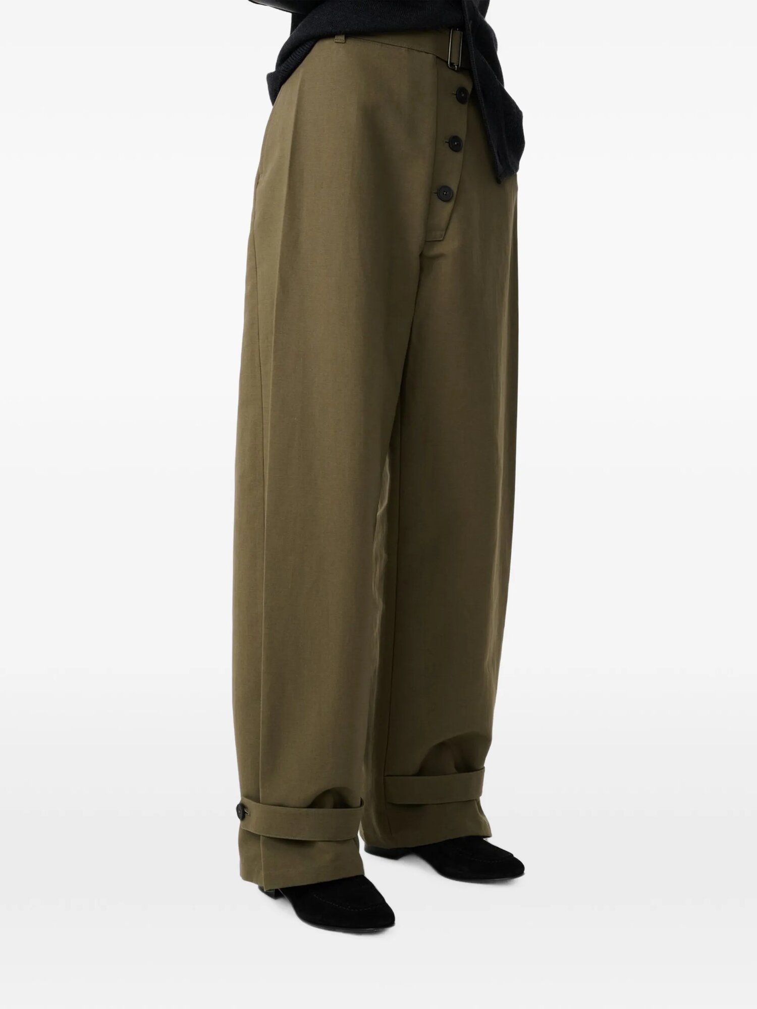 Брюки Studio Nicholson Faron belted adjustable-hem trousers, размер 8 — фото 1