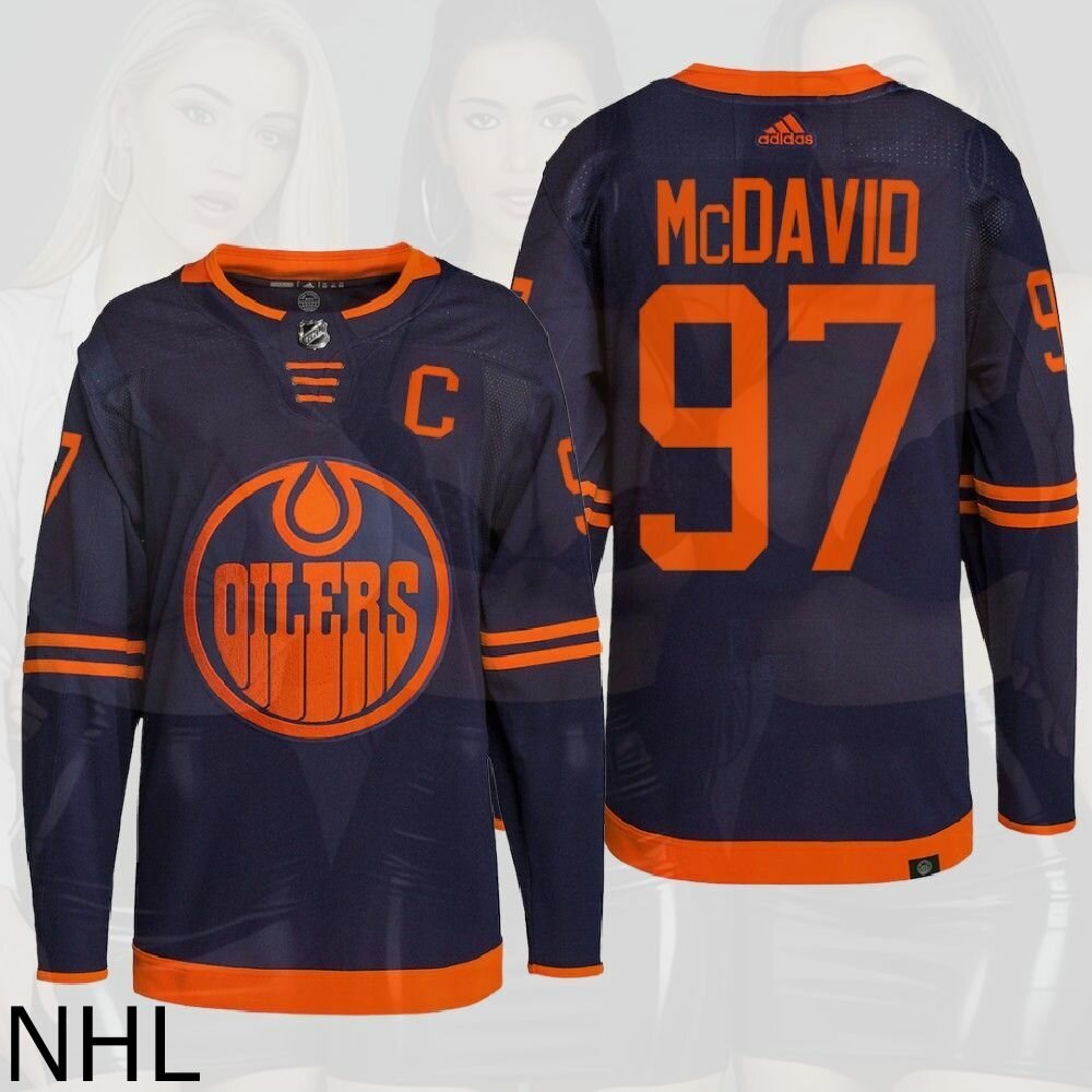 NHL джерси хоккейная Эдмонтон Ойлерз Edmonton Oilers Jersey 97 Connor McDavid для хоккея с номером 97