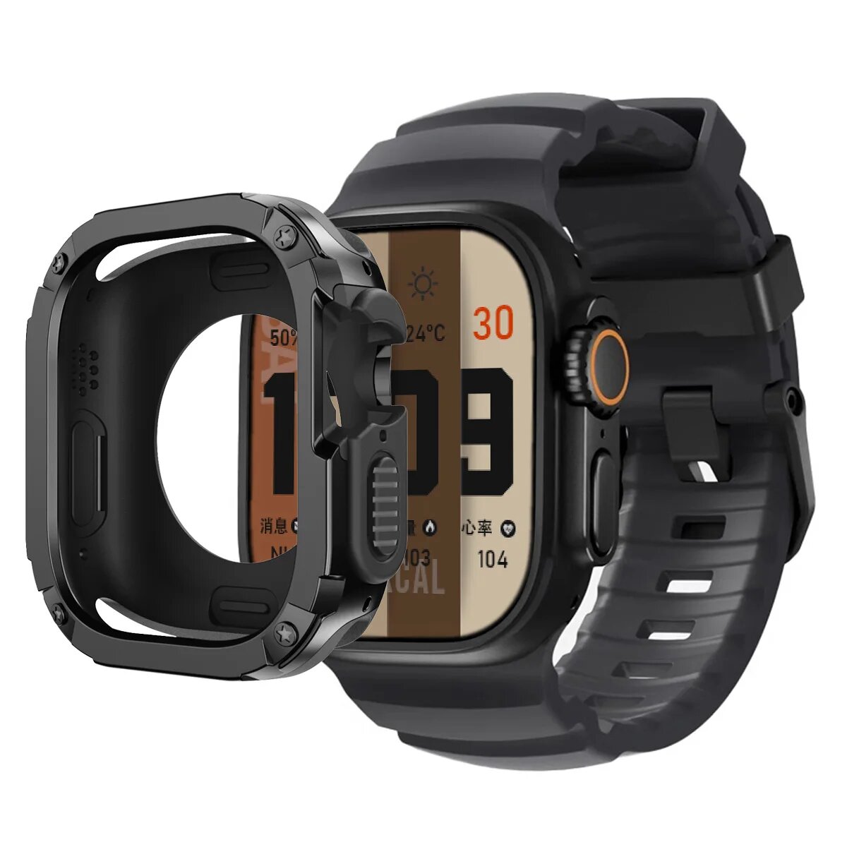 Спортивный ремешок и чехол для Apple Watch Ultra FancyWrist Series 11 46mm, BBB